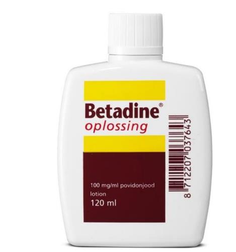 Jodiumoplossing Betadine 120ml - Huid - F. vd Vooren Medische Groothandel